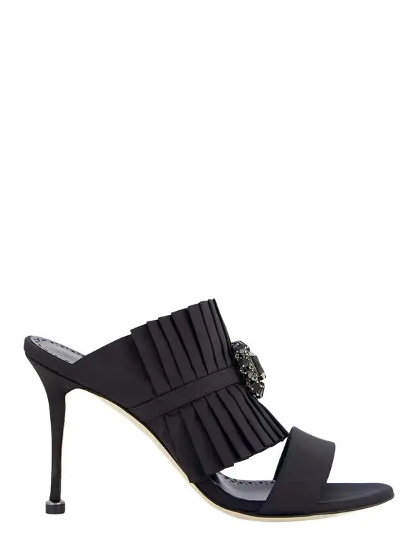 Manolo Blahnik Pleated Jewelled Pumps - Black