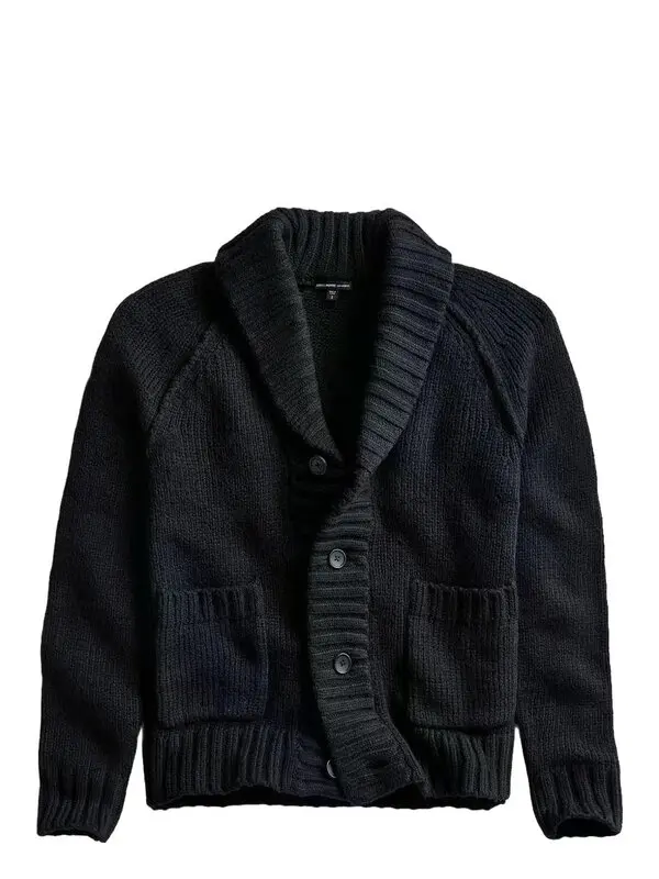JAMES PERSE Shawl-collar Pocket Cardigan - Black
