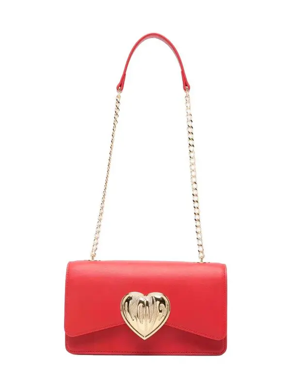 Moschino Heart Chain Shoulder Bag - Red