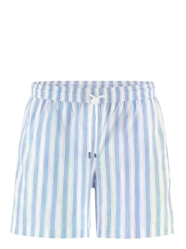 Fedeli Striped Swim Shorts - Blue