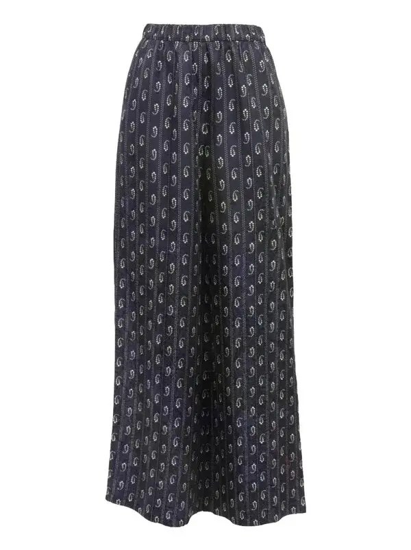 Tory Burch Paisley-patterned Wide-leg Trousers - Blue