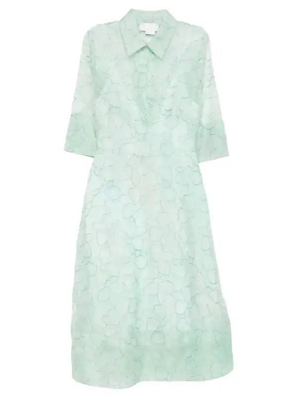 GENNY Sequin Floral Dress - Green