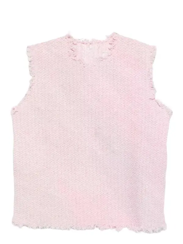 JIL SANDER Frayed Sleeveless Top - Pink