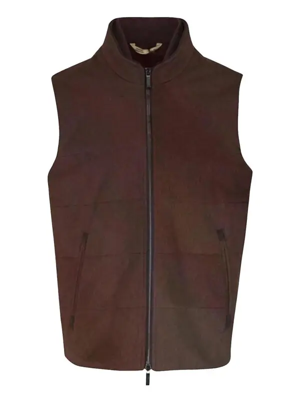 MAURIZIO BALDASSARI Zip-up Gilet - Brown