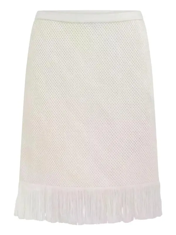 FERRAGAMO Fringed-trim Mini Skirt - White