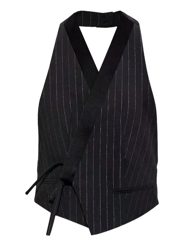 Kenzo Lurex Pinstripe Waistcoat - Black