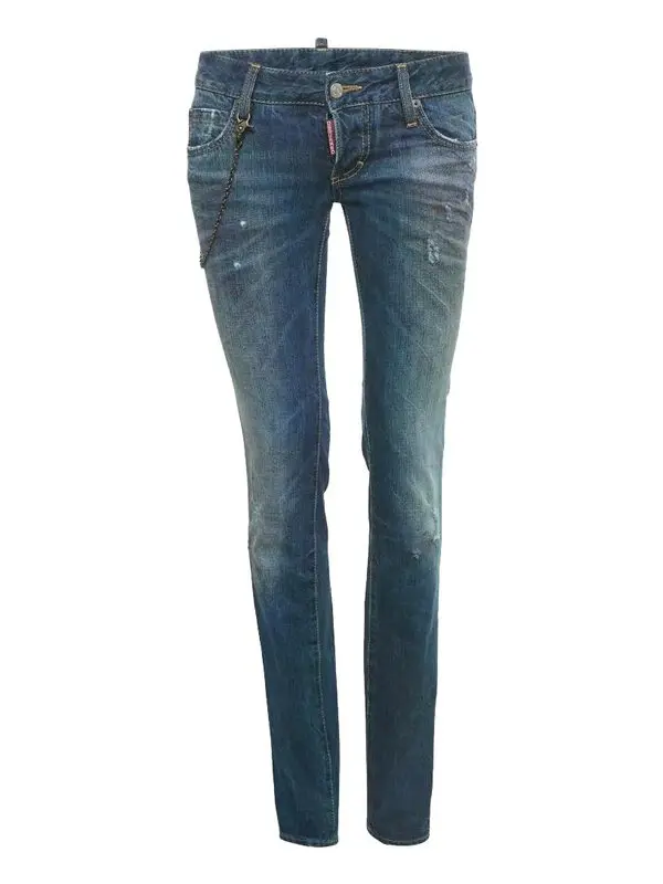 Dsquared2 Denim Distressed Slim Fit Jeans - Blue