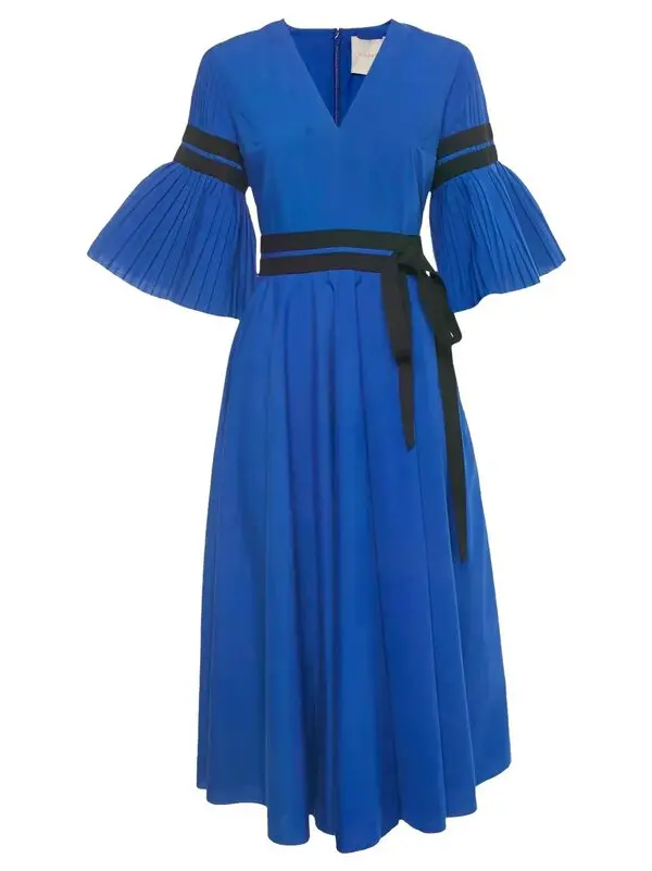 ROKSANDA Amalia Pleated Midi Dress - Blue