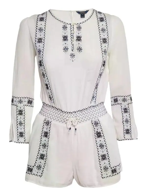 Polo Ralph Lauren Vintage Embroidered Playsuit - White
