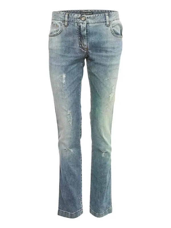Dolce & Gabbana Faded Straight Leg Jeans - Blue