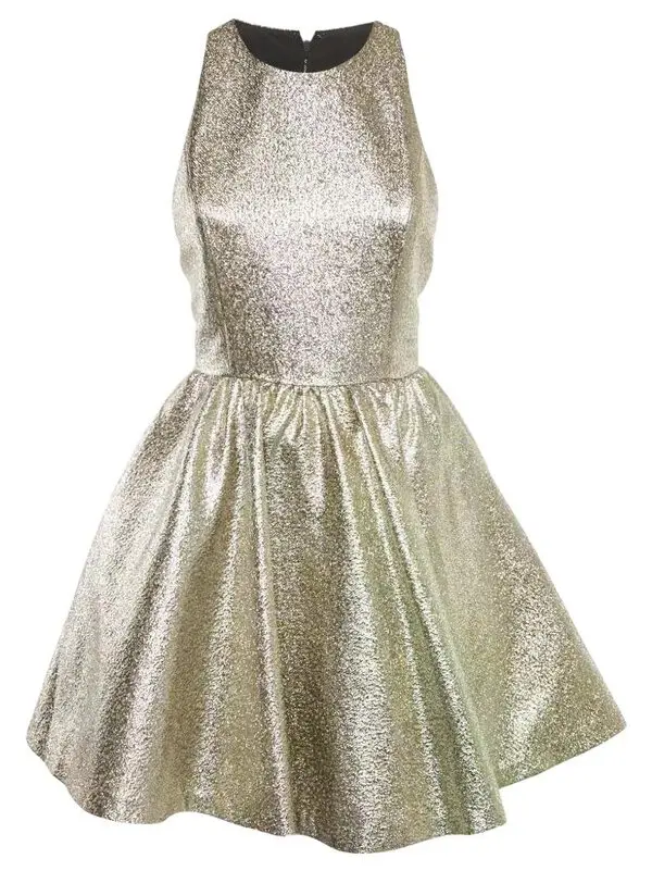 Alice + Olivia Brocade Mini Dress - Gold