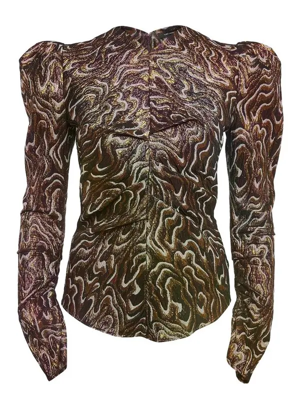 ISABEL MARANT VINTAGE Patterned Jacquard Top - Brown