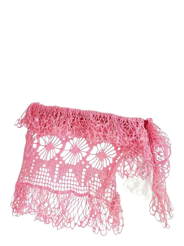 DIOTIMA Crochet Fringed Skirt - Pink
