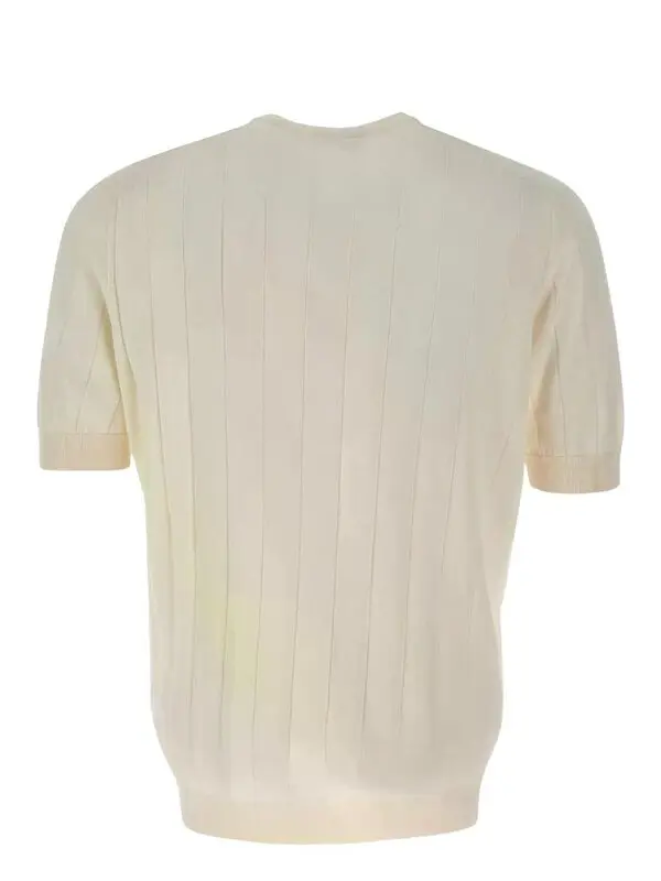 FILIPPO DE LAURENTIIS Ribbed-trim Short-sleeve T-shirt - Neutrals