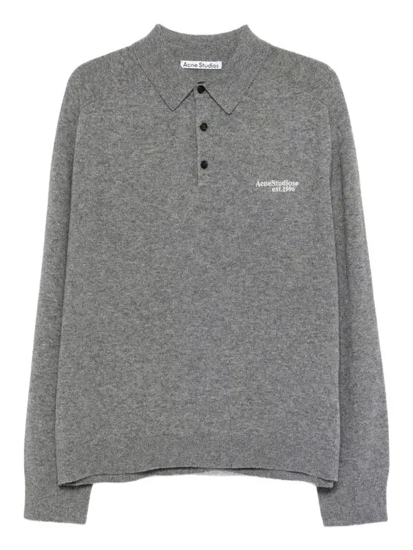 Acne Studios Long-sleeve Polo Shirt - Grey