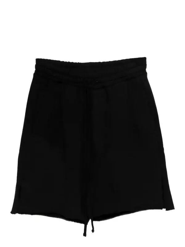 THOM KROM Drawstring Frayed Shorts - Black