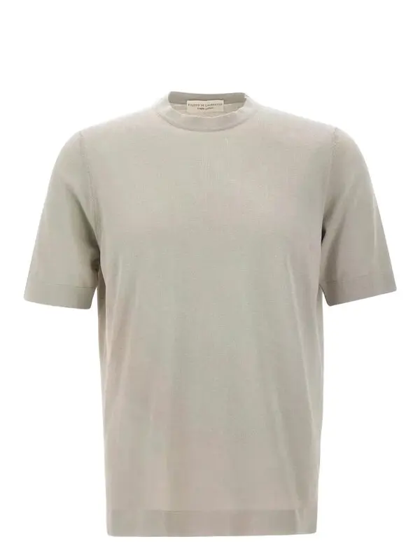 FILIPPO DE LAURENTIIS Ribbed-trim T-shirt - Neutrals