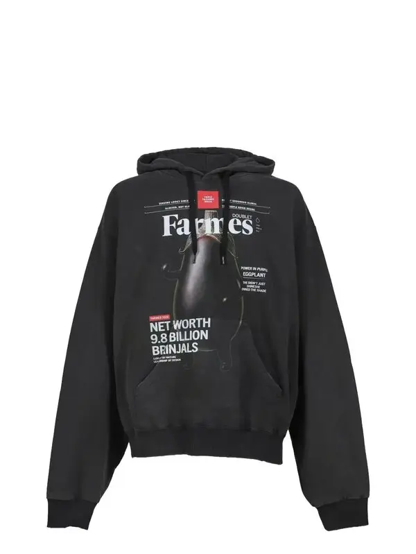 DOUBLET Farmes Magazine Cover Hoodie - Black