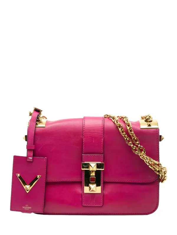 Valentino Garavani Leather Rockstud Shoulder Bag - Pink