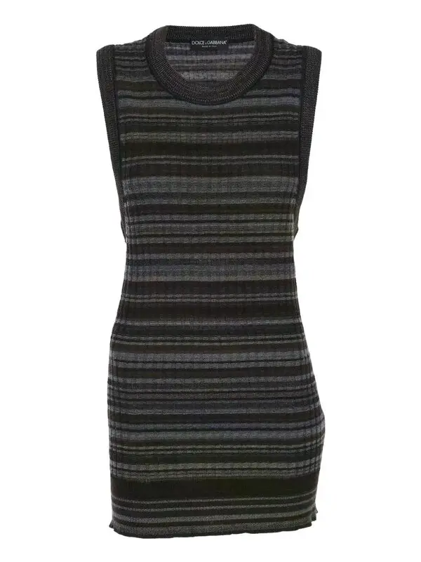 Dolce & Gabbana Sleeveless Ribbed Top - Grey