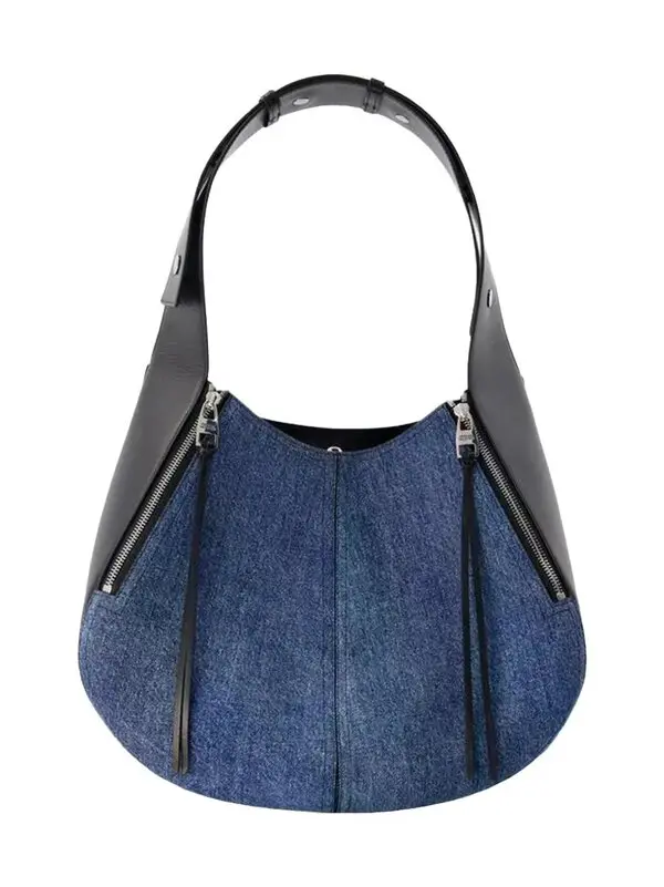 Alexander McQueen Hobo Skull Leather Bag - Blue