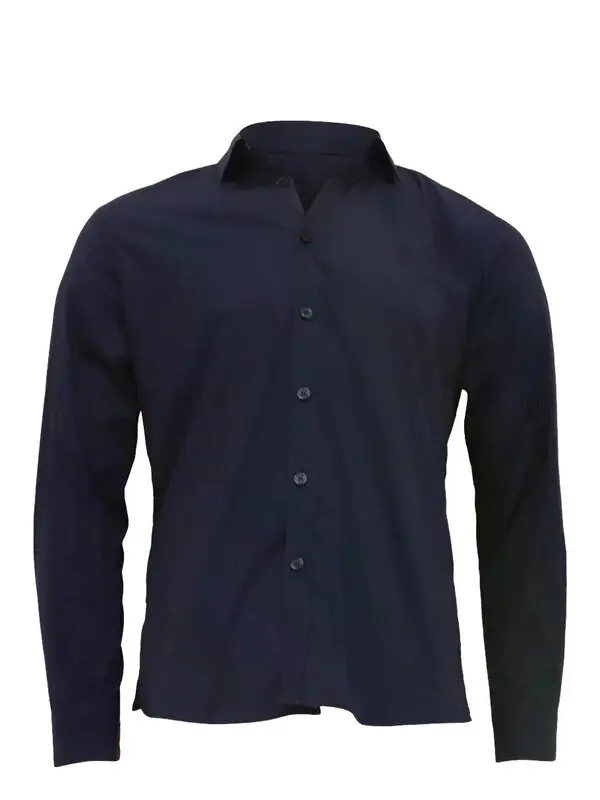 Burberry Logo-embroidered Button-down Shirt - Blue