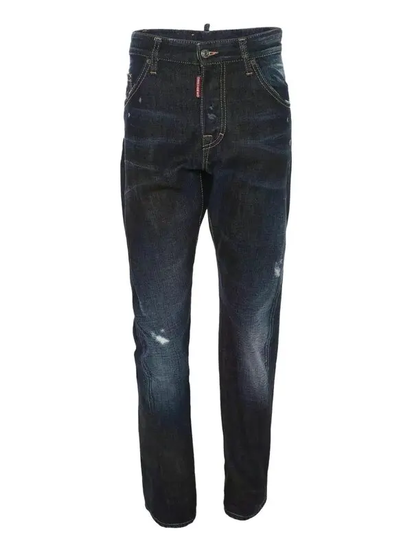 Dsquared2 Distressed Straight Leg Jeans - Blue