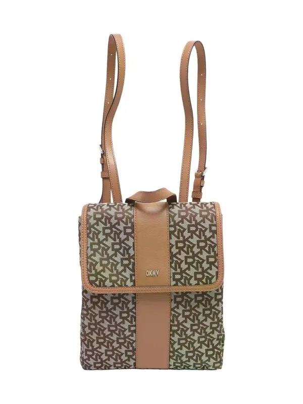 Dkny Canvas Panelled Backpack - Brown