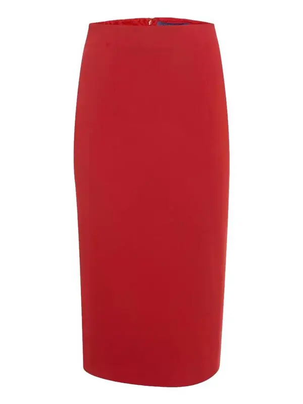Ralph Lauren Wool Pencil Skirt - Red