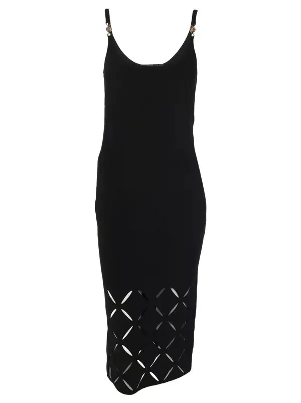 Versace Scoop-neck Cutout Dress - Black
