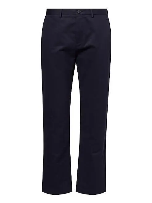 Sunspel Drill Straight-leg Cotton Trousers - Navy