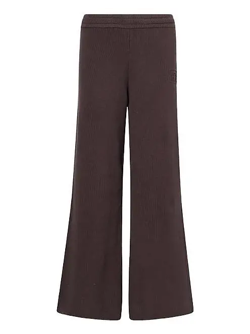 Bo+tee Cotton-knit Wide-leg Jogging Bottoms - Brown
