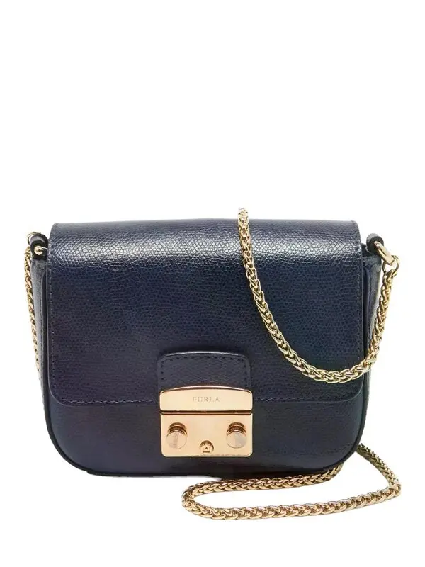 Furla Mini Metropolis Leather Crossbody Bag - Blue