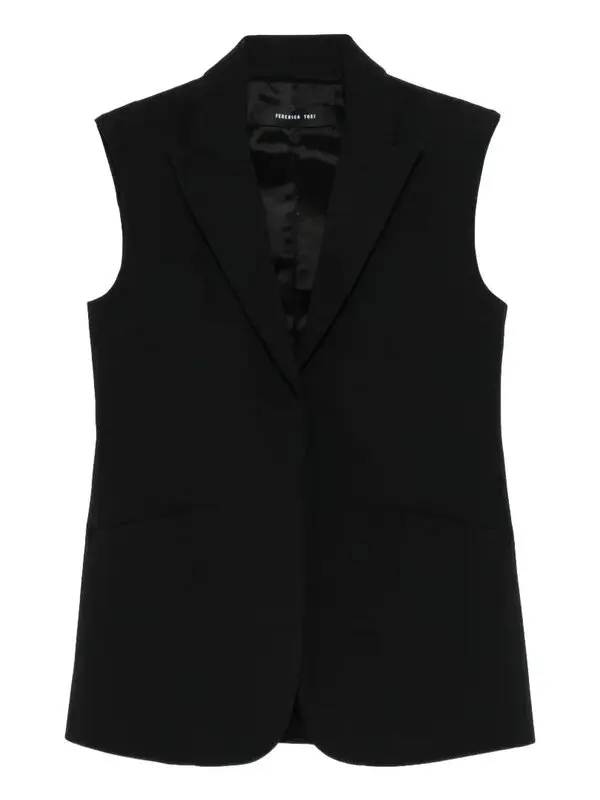 Federica Tosi Peaked-lapel Gilet - Black