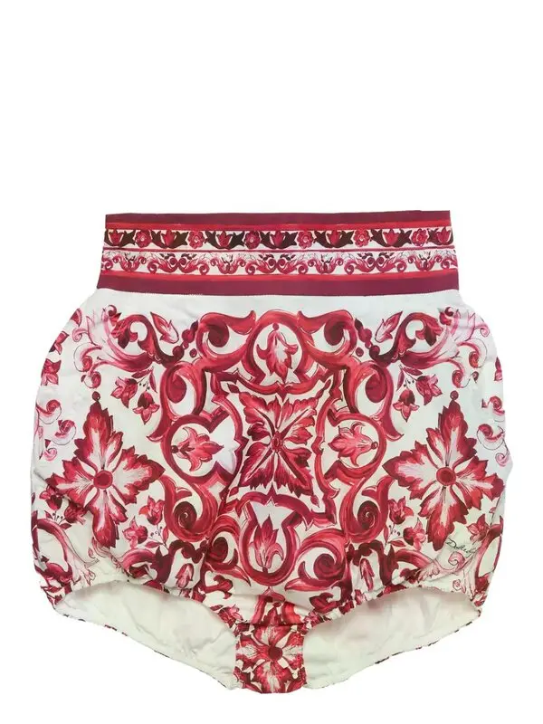 Dolce & Gabbana Printed High-waist Shorts - White