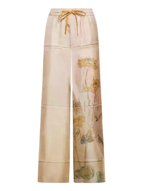 PIERRE-LOUIS MASCIA Floral Print Trousers - Neutrals