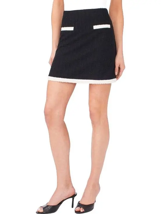 CECE DUPRAZ Patch Pocket Tweed Mini Skirt - Rich Black