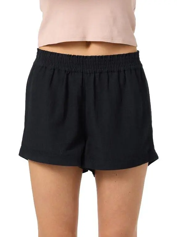 O'Neill Smocked Waist Shorts - Black