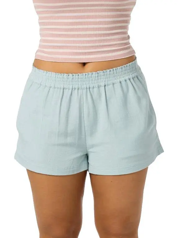 O'Neill Smocked Waist Shorts - Cloud Blue
