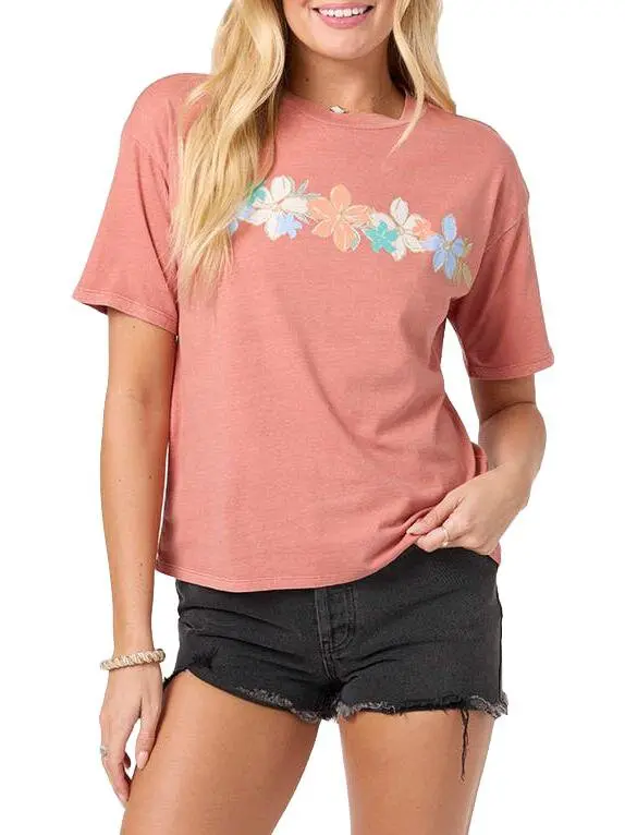 O'Neill Band Of Flowers Graphic T-shirt - Canyon Rose