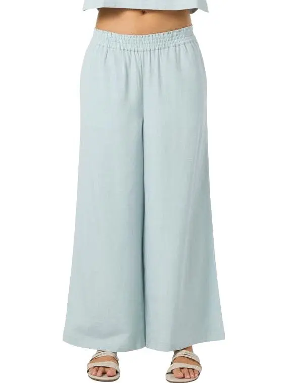 O'Neill Wide-leg Pants With Smocked Waist - Cloud Blue