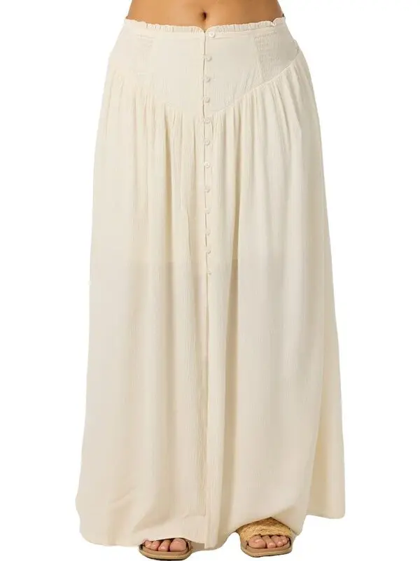 O'Neill Trystyn Button Front Midi Skirt - Tapioca