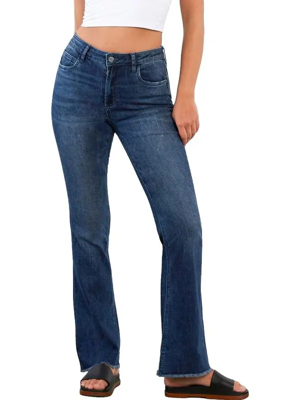 HINT OF BLU Mid-rise Slim Flare Jeans - Endless Blue