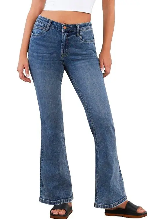 HINT OF BLU Mid-rise Flare Jeans - Eternal Blue