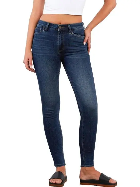 HINT OF BLU Ankle Skinny Jeans - Resort Dark