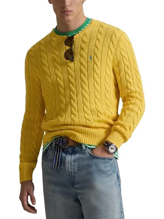 Polo Ralph Lauren Cable Knit Cotton Sweater - Sunfish Yellow