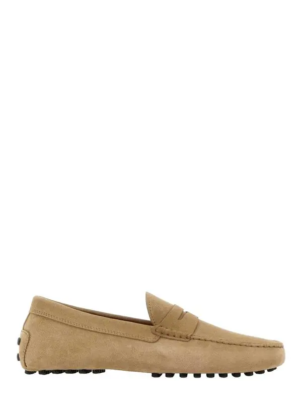 TOD'S Suede Loafers - Beige O Tan
