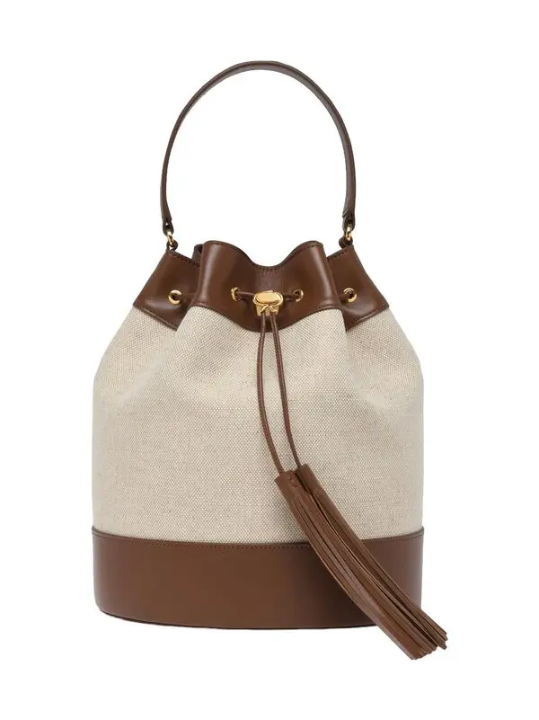 GIANVITO ROSSI Sienna 22 Bucket Bag - Ivory And Brown Leather