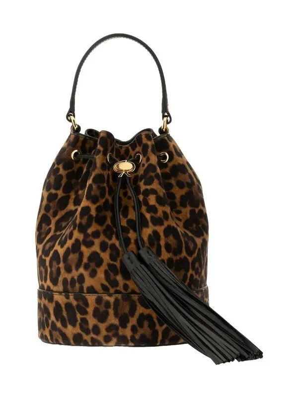 GIANVITO ROSSI Sienna Bucket Bag - Leopard Print Suede