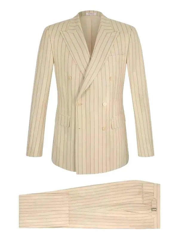 FURSAC Pinstripe Double-breasted Suit - Neutrals